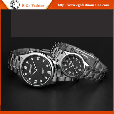 010D Fashion Jewelry Wholesale Stainless Steel Watches Quartz Analog Watch Couple Watch
