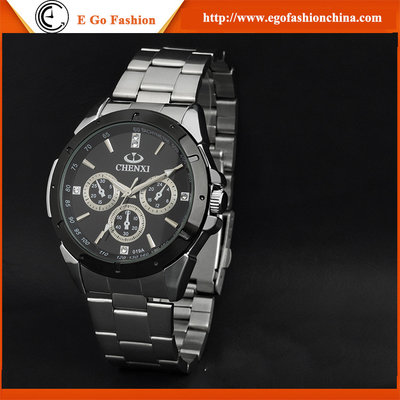 019A Fashion Watch Unisex Watch Black White Stainless Steel Watch Quartz Analog Watch Man