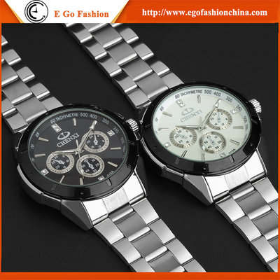 019A Fashion Watch Unisex Watch Black White Stainless Steel Watch Quartz Analog Watch Man