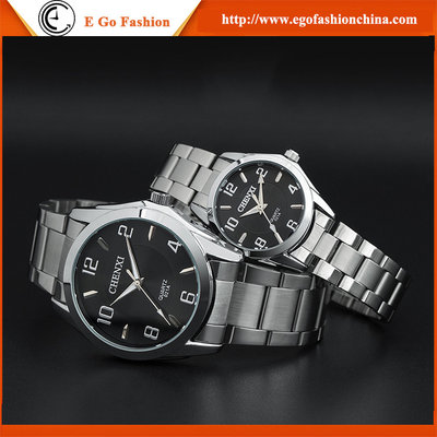 021B Stainless Steel Watch for Lovers Couple Watch Blue Black Classic Watch Quartz Watch