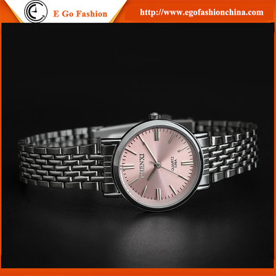 026A Pink Watch Blue Sapphire Watches Man Stainless Steel Watch Quartz Watch Women's Watch
