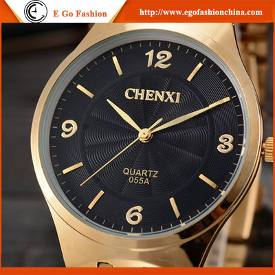 055A Full Gold Watch for Man Unisex Watches Stainless Steel Quartz Watch Analog Watches