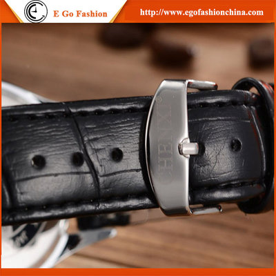 065A Fashion Business Watch Quartz Watches Rose Gold Silver Stainless Steel Leather Watch