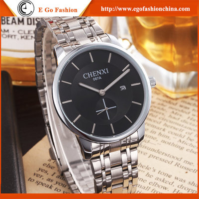 067AS Black White Classic Watch Business Watches for Man Stainless Steel Band Quartz Watch