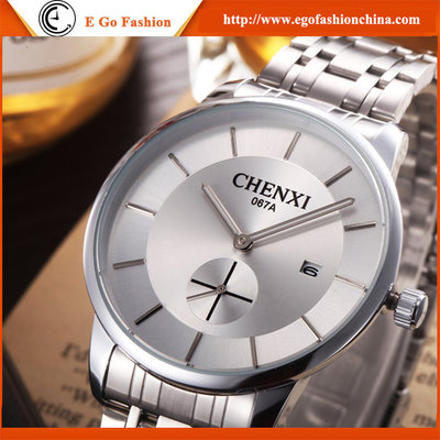 067AS Black White Classic Watch Business Watches for Man Stainless Steel Band Quartz Watch