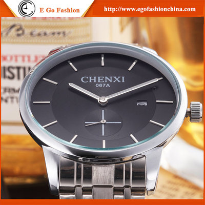 067AS Black White Classic Watch Business Watches for Man Stainless Steel Band Quartz Watch