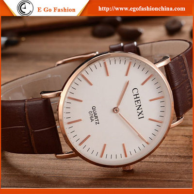 076A Genuine Leather Watch PU Leather Strap Watches Unisex Watch Sports Watch Casual Watch