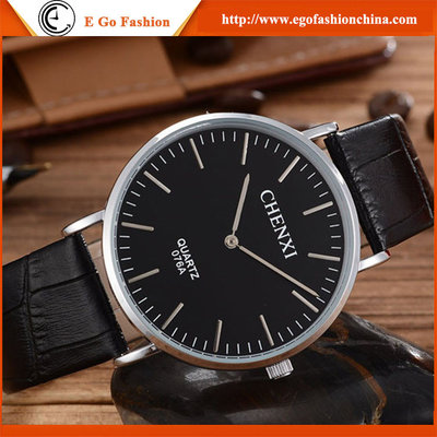 076A Genuine Leather Watch PU Leather Strap Watches Unisex Watch Sports Watch Casual Watch