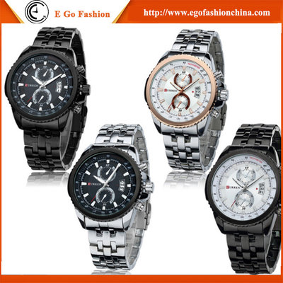Rose Gold Case Back Watch CURREN Watches for Man Business Men Watch Quartz Analog Watch