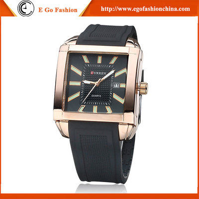 CURREN Watches 8145 Fashion Jewelry Watch Roman Numbers Square Case Quartz Analog Watches