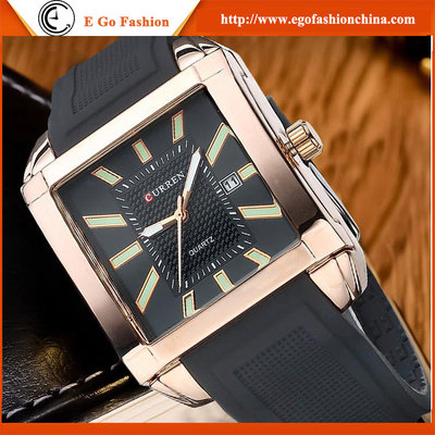 CURREN Watches 8145 Fashion Jewelry Watch Roman Numbers Square Case Quartz Analog Watches