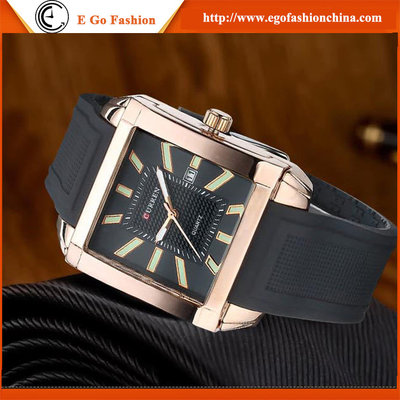 CURREN Watches 8145 Fashion Jewelry Watch Roman Numbers Square Case Quartz Analog Watches