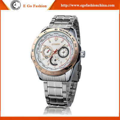 E GO Fashion Wristwatch Man Business Watch Full Stainless Steel Watch Male Quartz Watches