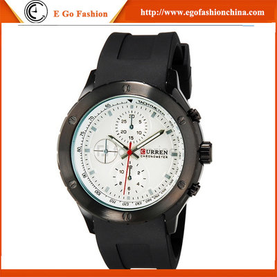 CURREN Watch Stainless Steel Back Quartz Watches for Man Sports Boy Girl Silicone Watches