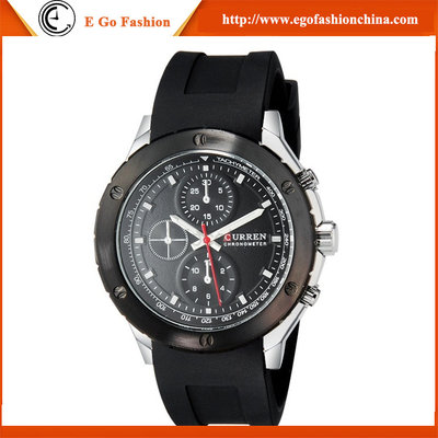 CURREN Watch Stainless Steel Back Quartz Watches for Man Sports Boy Girl Silicone Watches