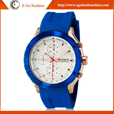 CURREN Watch Stainless Steel Back Quartz Watches for Man Sports Boy Girl Silicone Watches