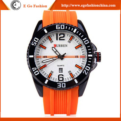 CURREN 8178 Top Brand Watch Sports Watch Blue Orange Black Watches Man Boy Silicone Watch