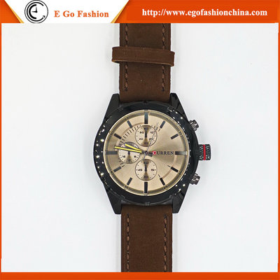 CHINA Watch Manufacturer Stainless Steel Back Quality Watches Leather Curren Watches Man