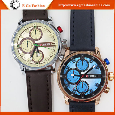 E Go Fashion 8170 Stainless Steel Caseback Watch Sports Watch Retro Leather Watch Curren