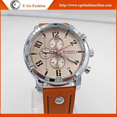8192 Chronometer Stainless Steel Watch Fashion Casual Watches Quartz Analog Watch Leather