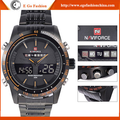 NAVIFORCE Watch 9024BBO Full Stainless Steel Watch Quartz Analog Watches Japan Watch New