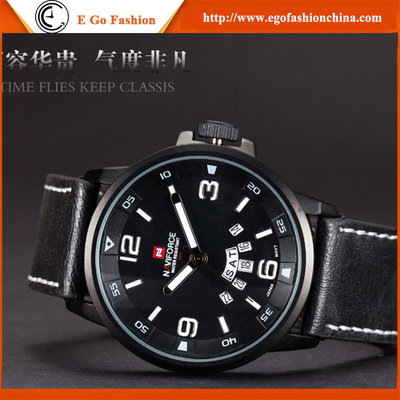 Genuine Leather Band Watch Quartz Analog Watch Fashion Business Watch Naviforce Watch Man