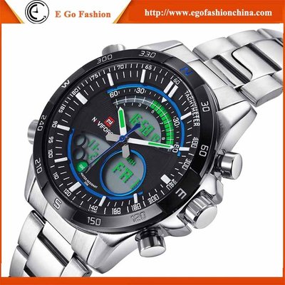 LED Light Luminous Hands Watch Sport Watch Big Dial Luxury Brand Naviforce Stainless Watch