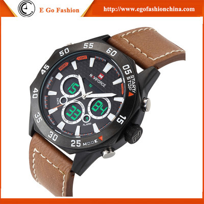 Pilot Watch Hip Hop Dancing Watches Man Genuine Leather Watch Quartz Analog Watch for Men