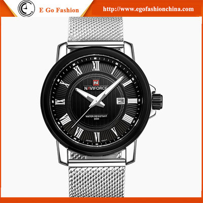 905201 Naviforce Business Watch Man Rose Gold Black Silver Full Stainless Steel Watch Men