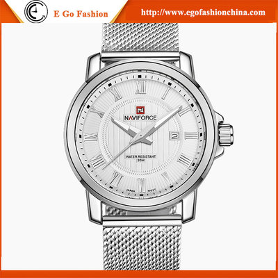 905201 Naviforce Business Watch Man Rose Gold Black Silver Full Stainless Steel Watch Men