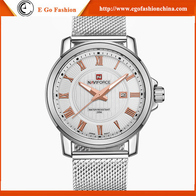 905201 Naviforce Business Watch Man Rose Gold Black Silver Full Stainless Steel Watch Men