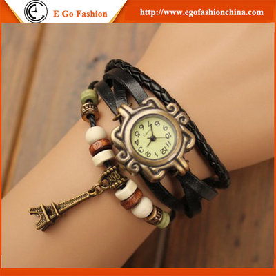 Effiel Tower Pendant Watches Woman Girls Female Watch Quartz Analog Watch Retro Watches