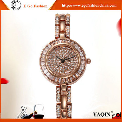 YQ03 Hotsale Watches Woman Luxury Rose Gold Silver Watch Full Diamond Watch Bracelet Watch