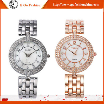 YQ10 Luxury Rose Gold Watch Silver Color Watches Girls Woman Stainless Steel Quartz Watch