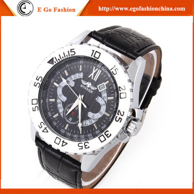 WN14 E Go Fashion Watch Black Wine Red Mechanical Watch Stainless Steel Back MOQ 20PCS New
