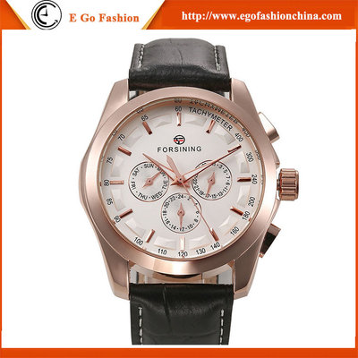 WN16 Top Brand Forsing Watches for Man Mechanical Watch 3 Subdials Rose Gold Bezel Watch