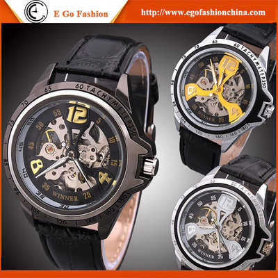 WN19 Mechanical Watch Man Stainless Steel Back 30M Water Resistant WINNER Sports Watches