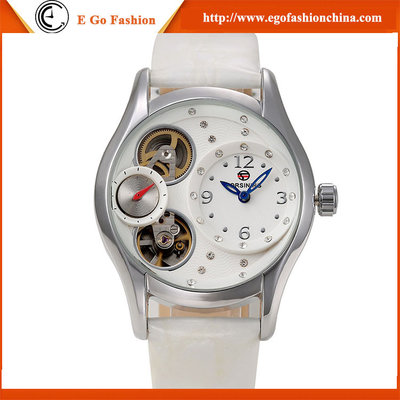 WN27 Pink White Blue Black Forsing Watches for Lady Unisex Watch Mechanical Leather Watch