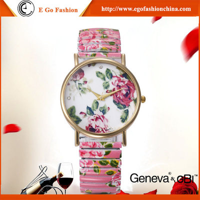 GV03 Rose Flower Band Alloy Watch Top Quality Branding Watches GENEVA Woman Watch Dress