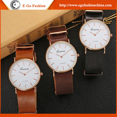 GV06 Fashion Business Watch Geneva Sports Watch PU Leather Strap Quartz Watch Unisex Watch
