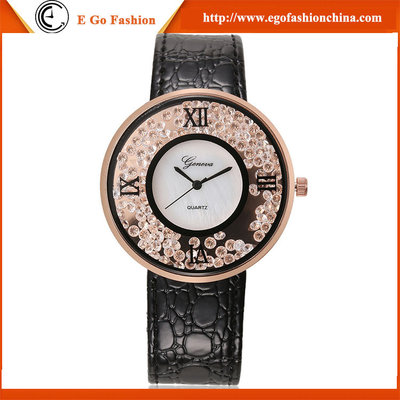 GV10 Black White Classic Watch PU Leather Strap Unisex Watch Quartz Analog Watches Woman