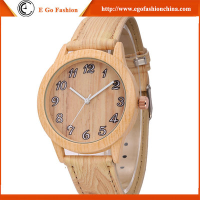 GV14 4 Colors Wooden Color Watches Unisex Watch PU Leather Watch Geneva Gift Wristwatches