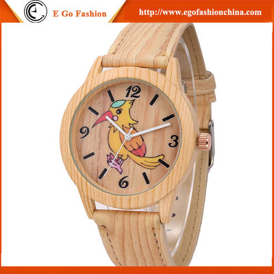 GV14 4 Colors Wooden Color Watches Unisex Watch PU Leather Watch Geneva Gift Wristwatches