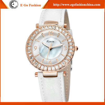 KM03 Fashion Jewelry Luxury Rhinestone Watch for Woman Female KIMIO Leather Quartz Watch