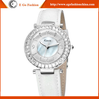 KM03 Fashion Jewelry Luxury Rhinestone Watch for Woman Female KIMIO Leather Quartz Watch