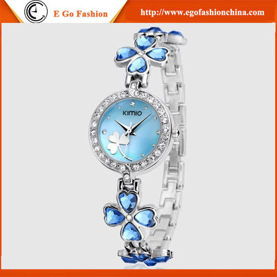 KM06 Black Blue Purple Crystal Watch KIMIO Watches Woman Women Quartz Watch Gift Bracelet