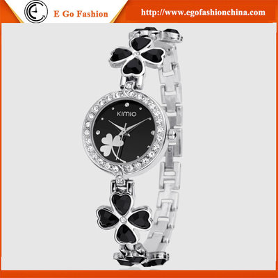 KM06 Black Blue Purple Crystal Watch KIMIO Watches Woman Women Quartz Watch Gift Bracelet
