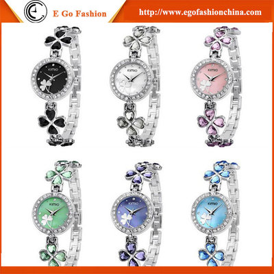 KM06 Black Blue Purple Crystal Watch KIMIO Watches Woman Women Quartz Watch Gift Bracelet