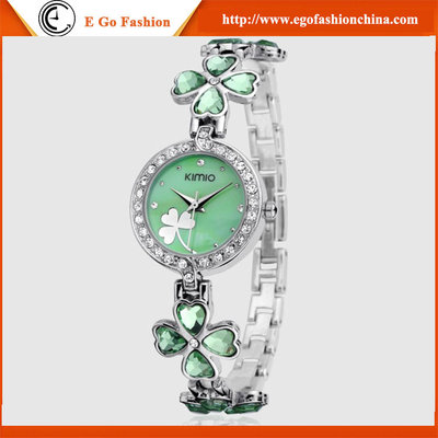 KM06 Black Blue Purple Crystal Watch KIMIO Watches Woman Women Quartz Watch Gift Bracelet