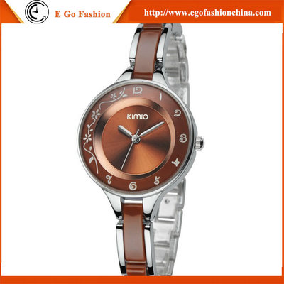 KM09 Fashion Jewelry Watches Woman Stainless Steel Pink Quartz Analog Watch Bracelet Watch